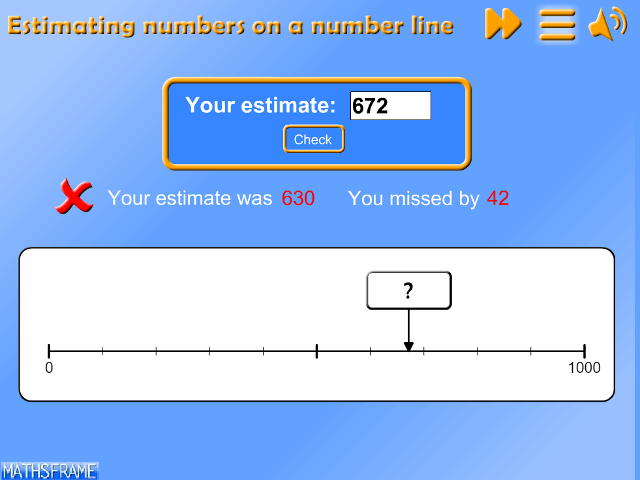 Estimating Numbers On A Number Line Tablet Version Mathsframe