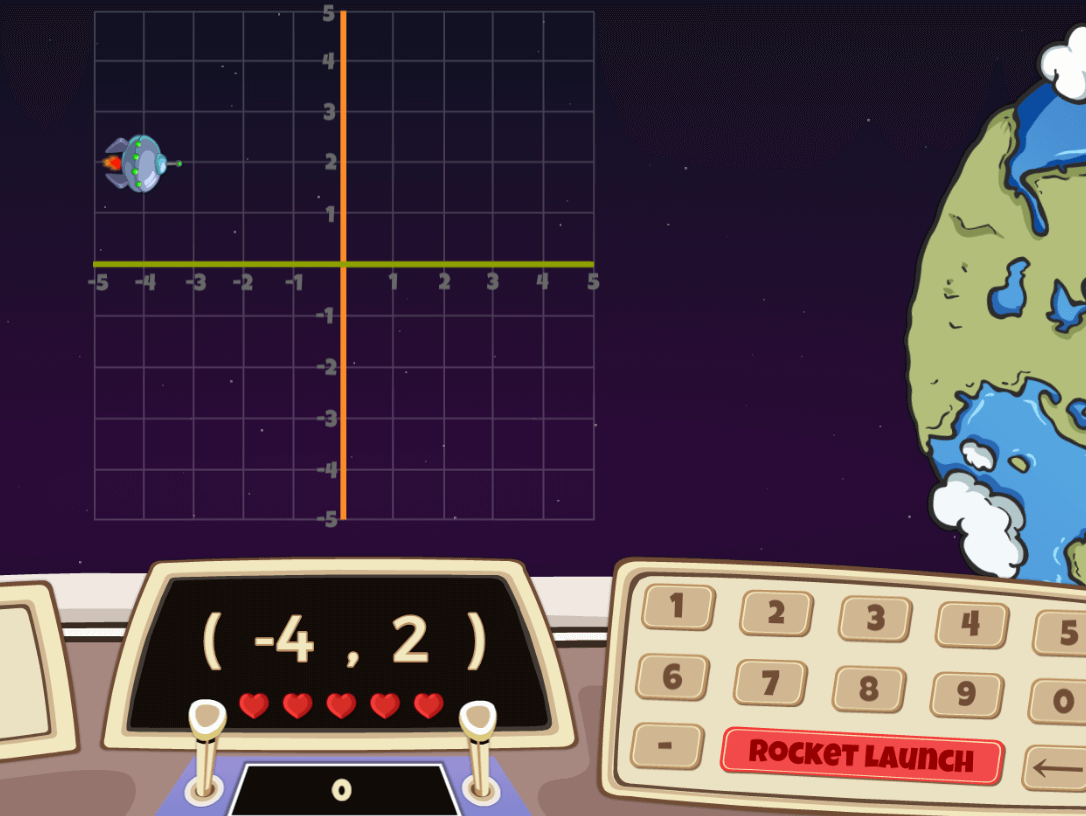 Coordinates Alien Attack Mathsframe